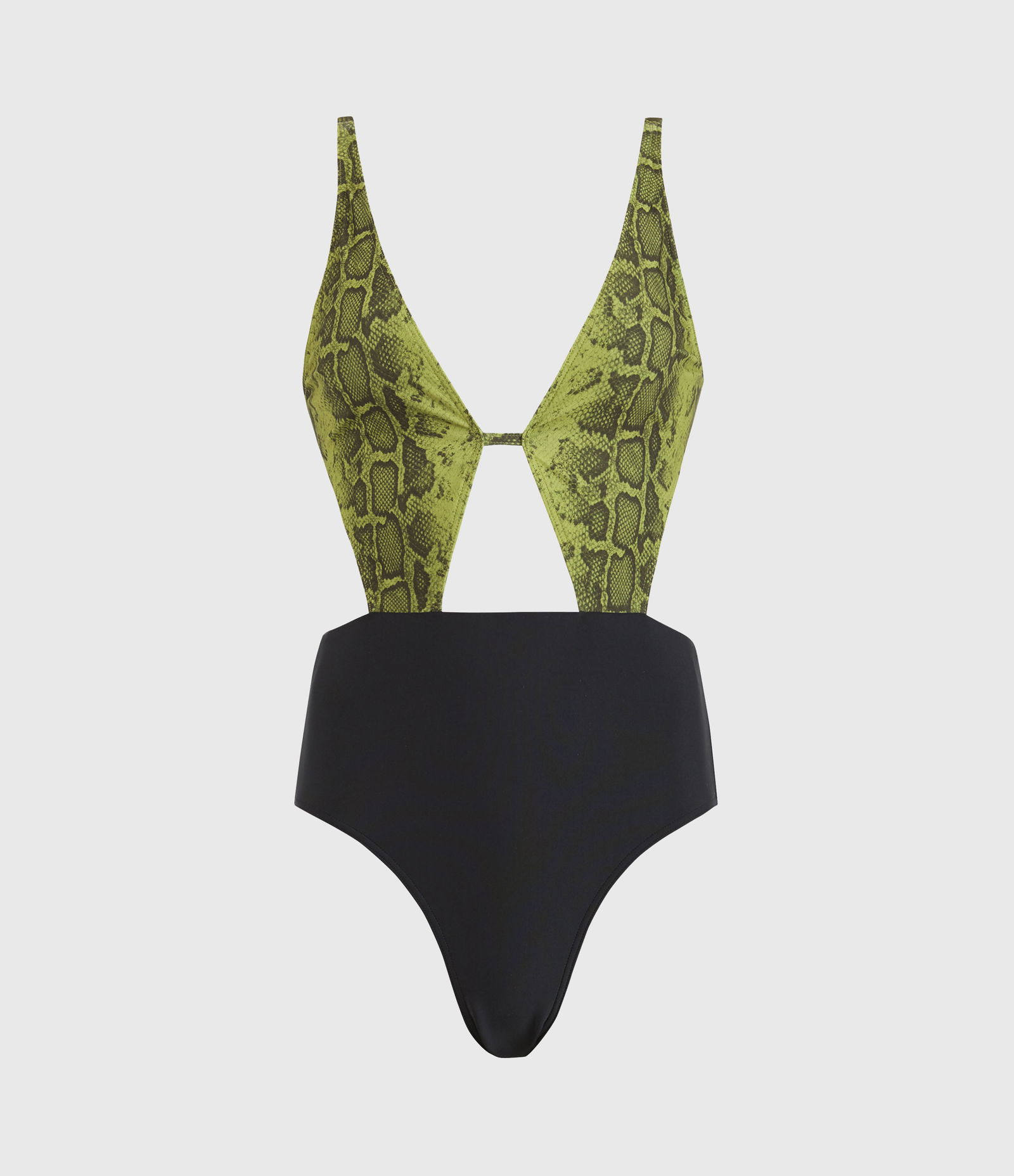 ALLSAINTS Petra Serpent Swimsuit in Snake Green/Black | Endource