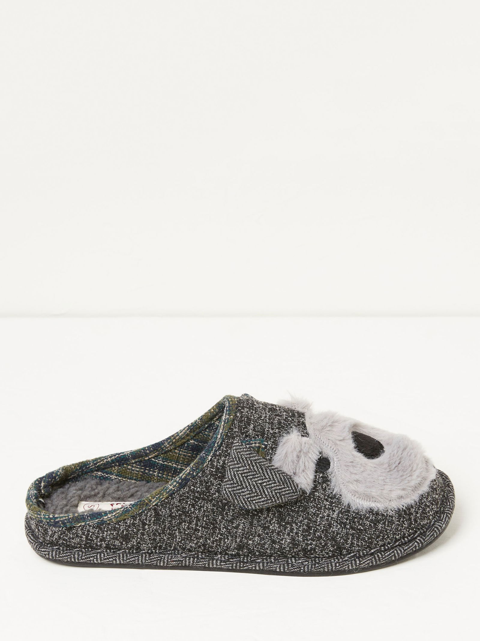 FATFACE Archie The Dog Slippers in Grey | Endource