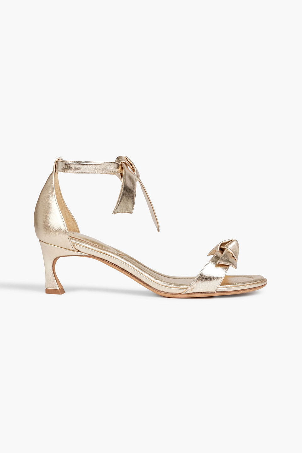 ALEXANDRE BIRMAN Clarita 50 Bow-Detailed Metallic Leather Sandals in ...