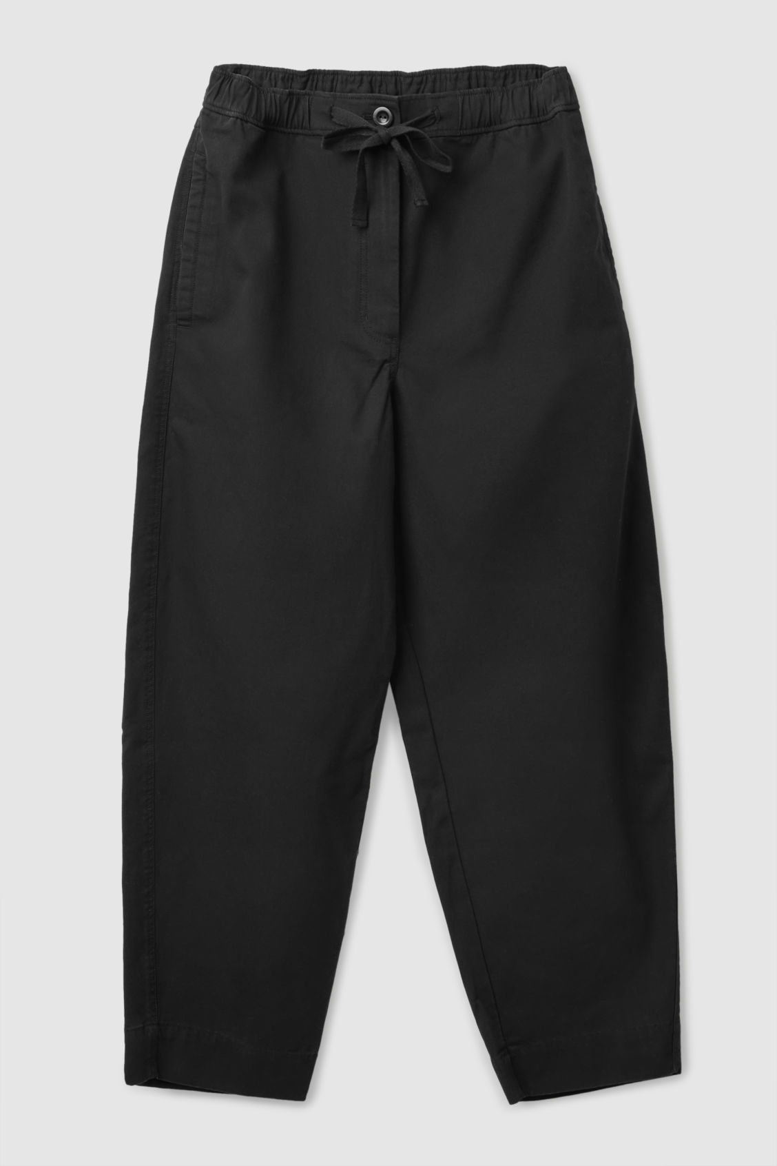 COS Elasticated Barrel Leg Trousers in BLACK | endource