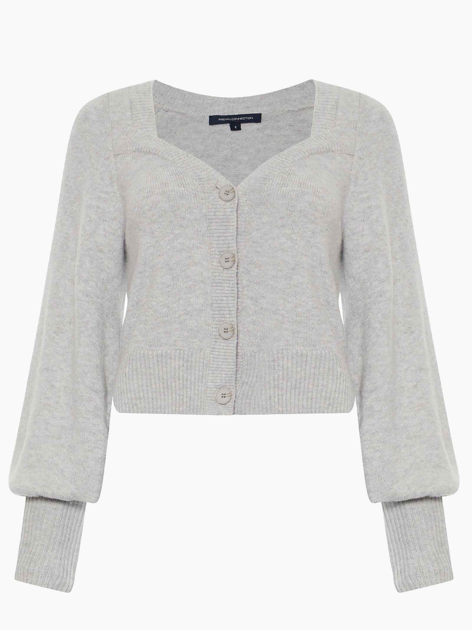 FRENCH CONNECTION Libby Vhari Recycled Cardigan in Dove Grey Melange ...