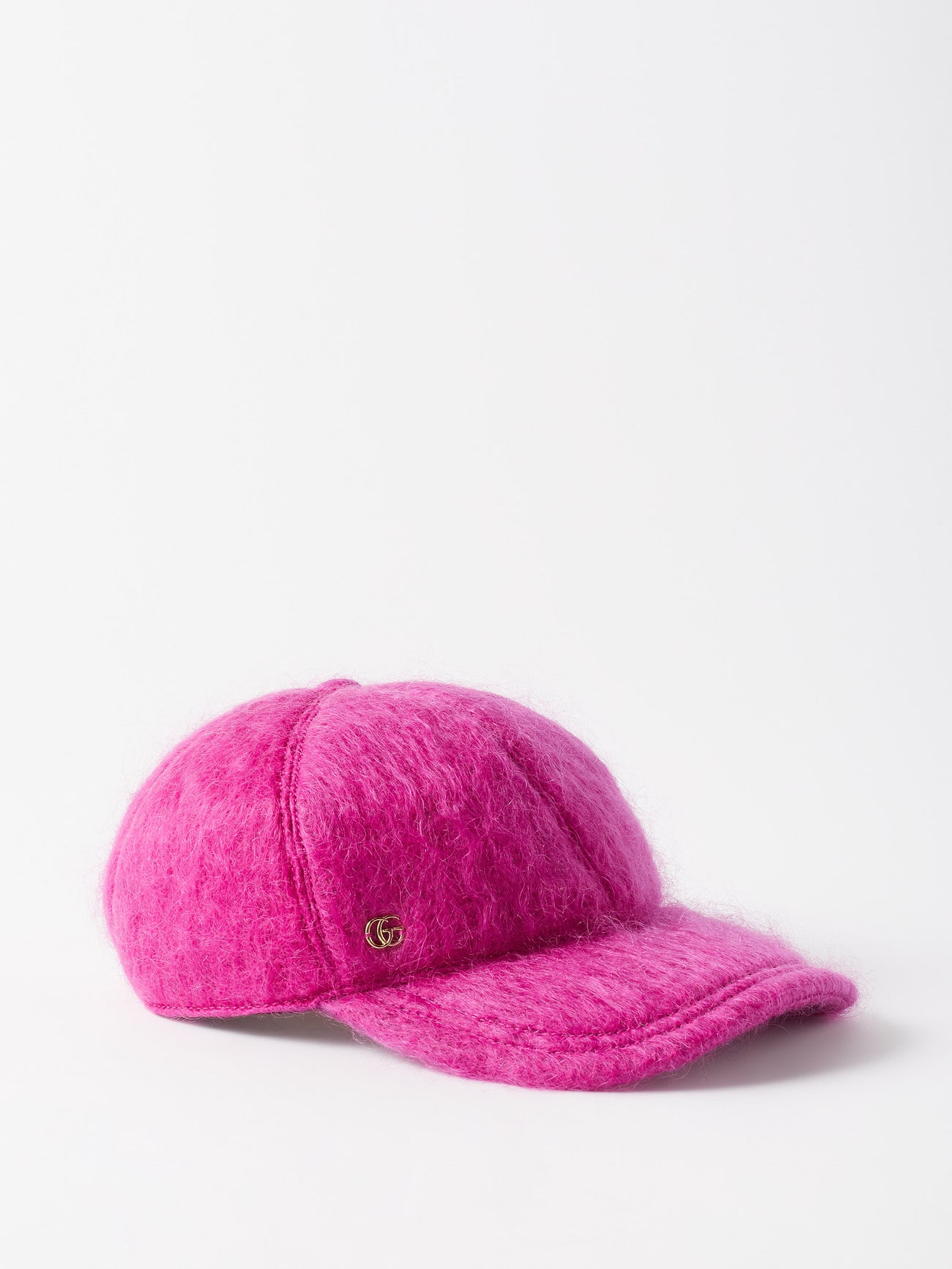GUCCI GG-Plaque Mohair Baseball Cap in Pink | Endource