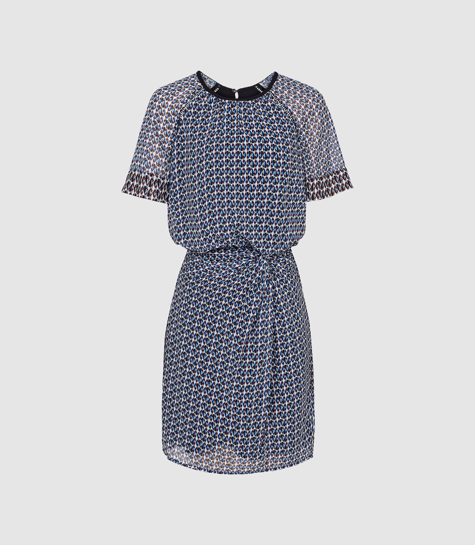 REISS Heidi Diamond Printed Day Dress in Multi | endource