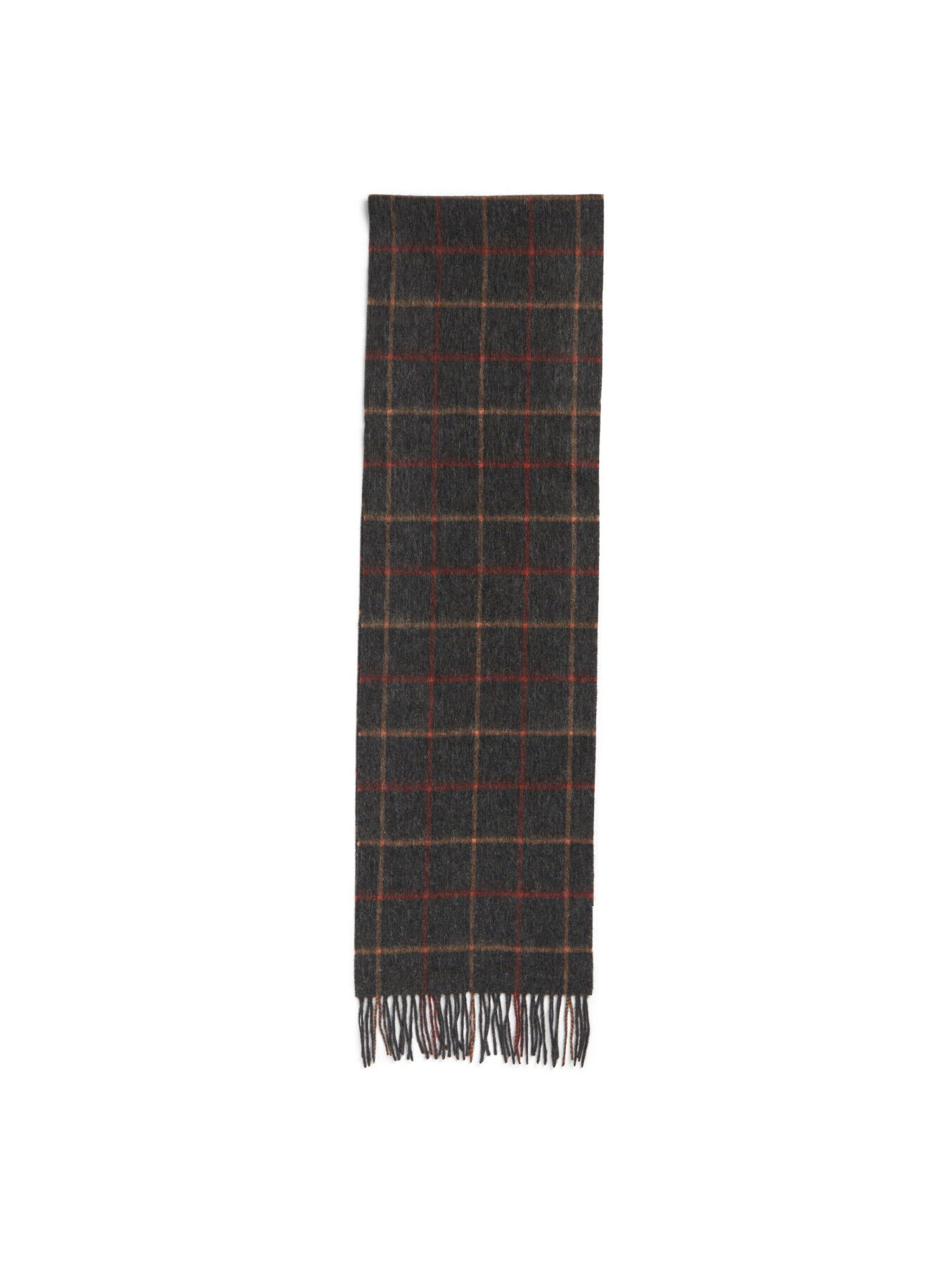 BARBOUR Tattersall Lambswool Scarf in charcoal/red | endource
