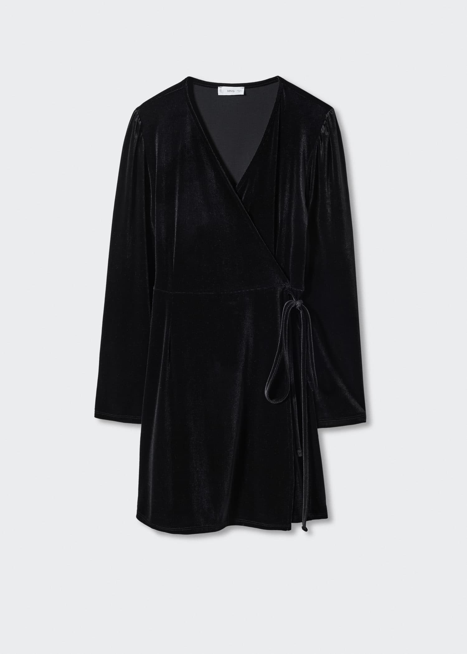 MANGO Cord Velvety Dress in Black | endource