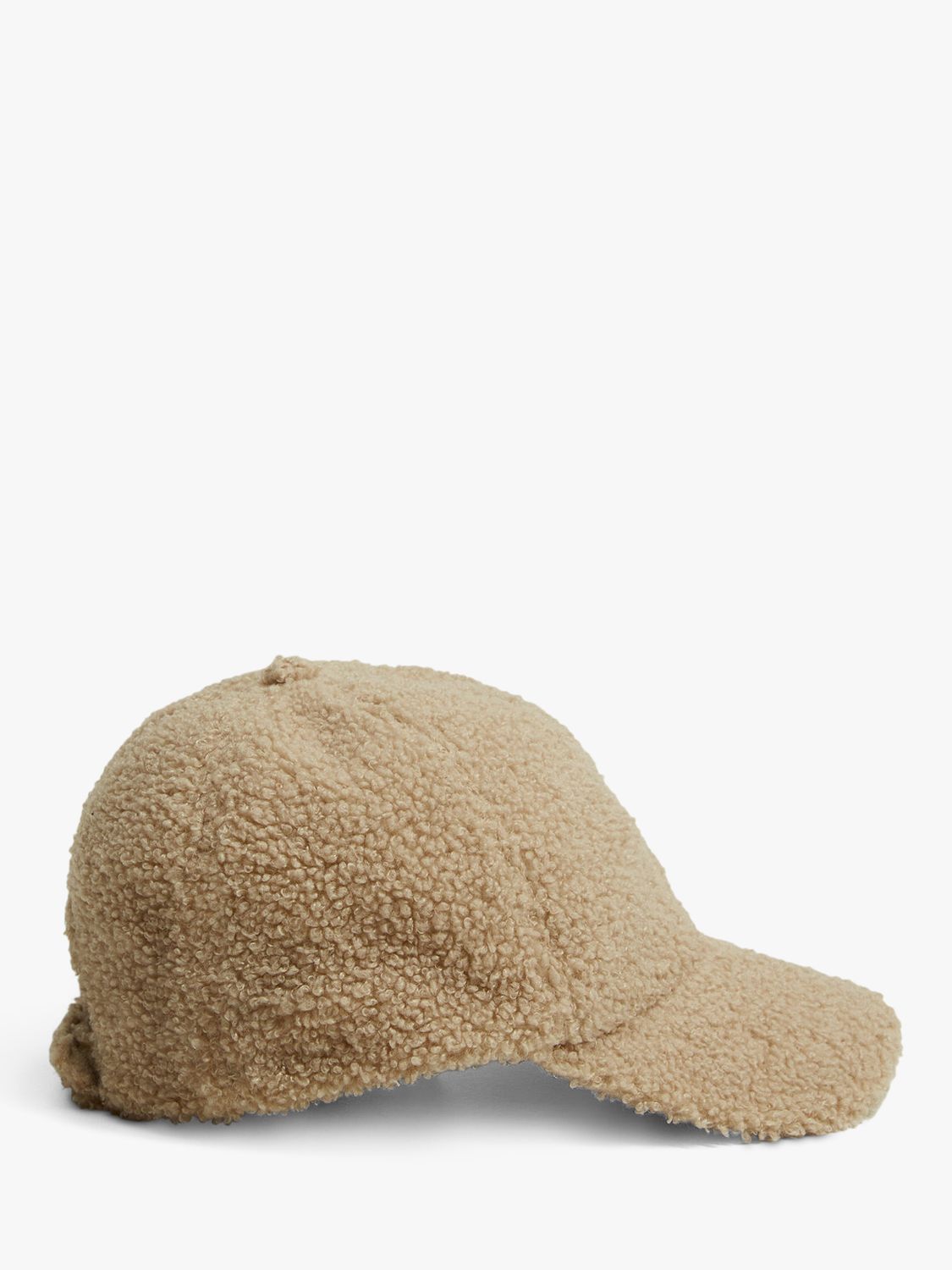 MANGO Faux Shearling Baseball Cap in Light Beige | endource