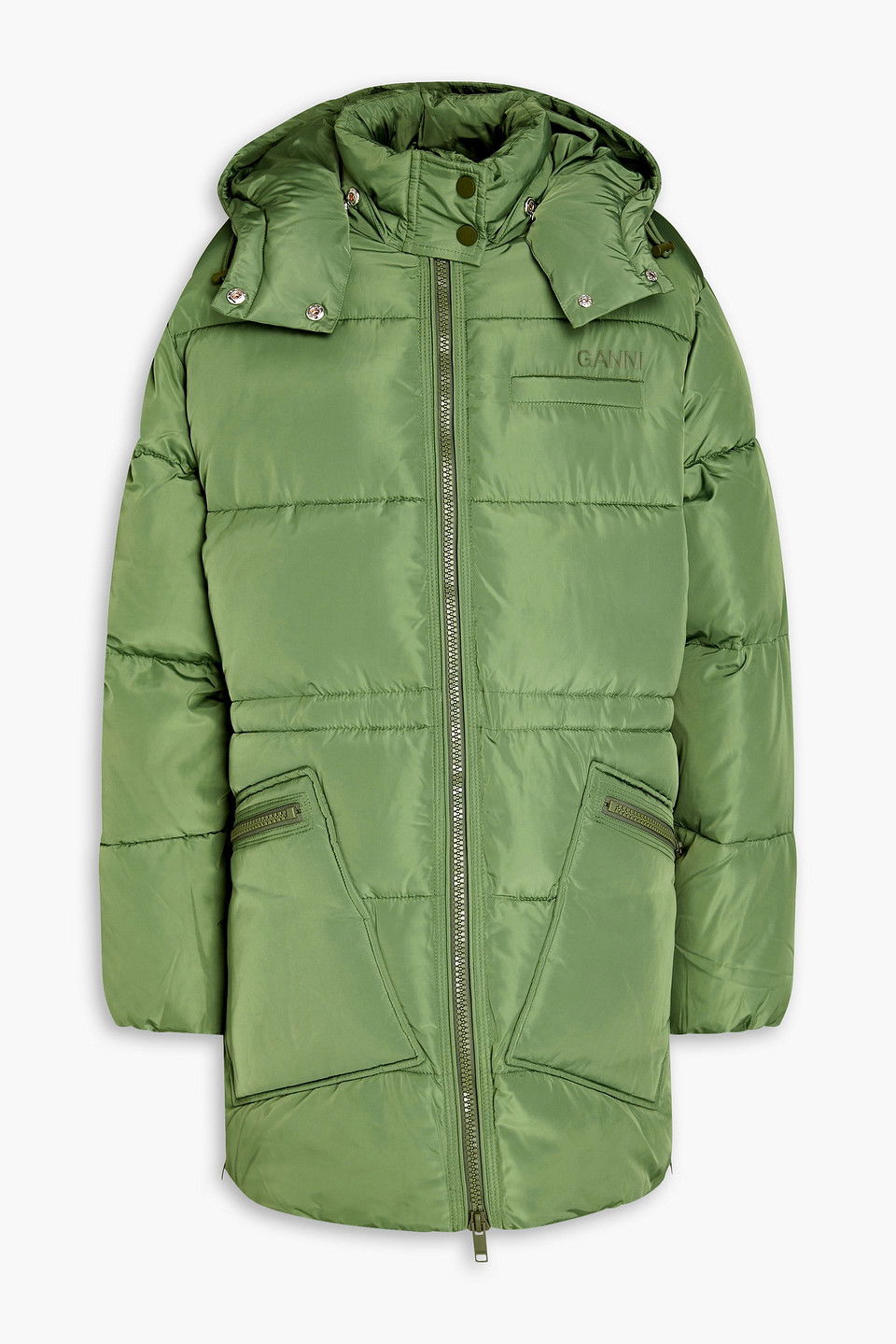 GANNI Quilted Shell Hooded Coat | endource
