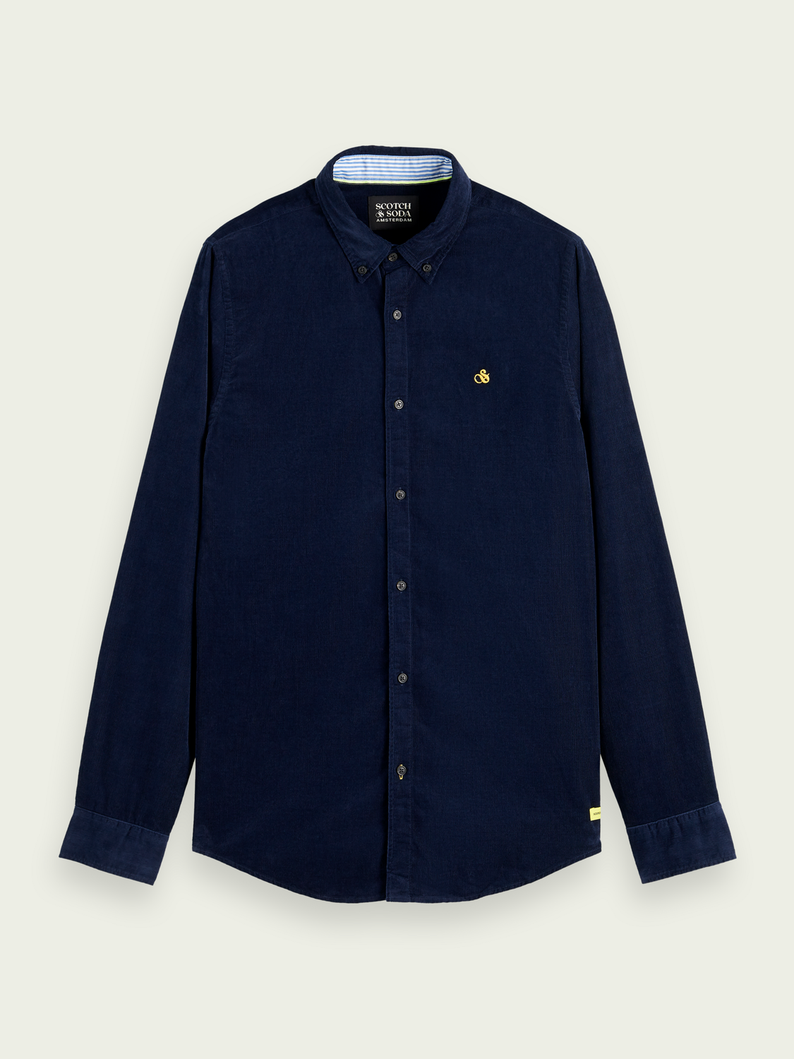 SCOTCH & SODA Slim-Fit Fine Corduroy Shirt in Night | endource