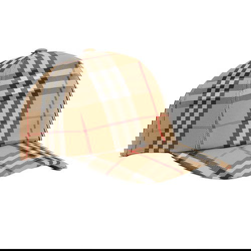 BURBERRY Check Pattern Trucker Cap in Archive Beige | endource