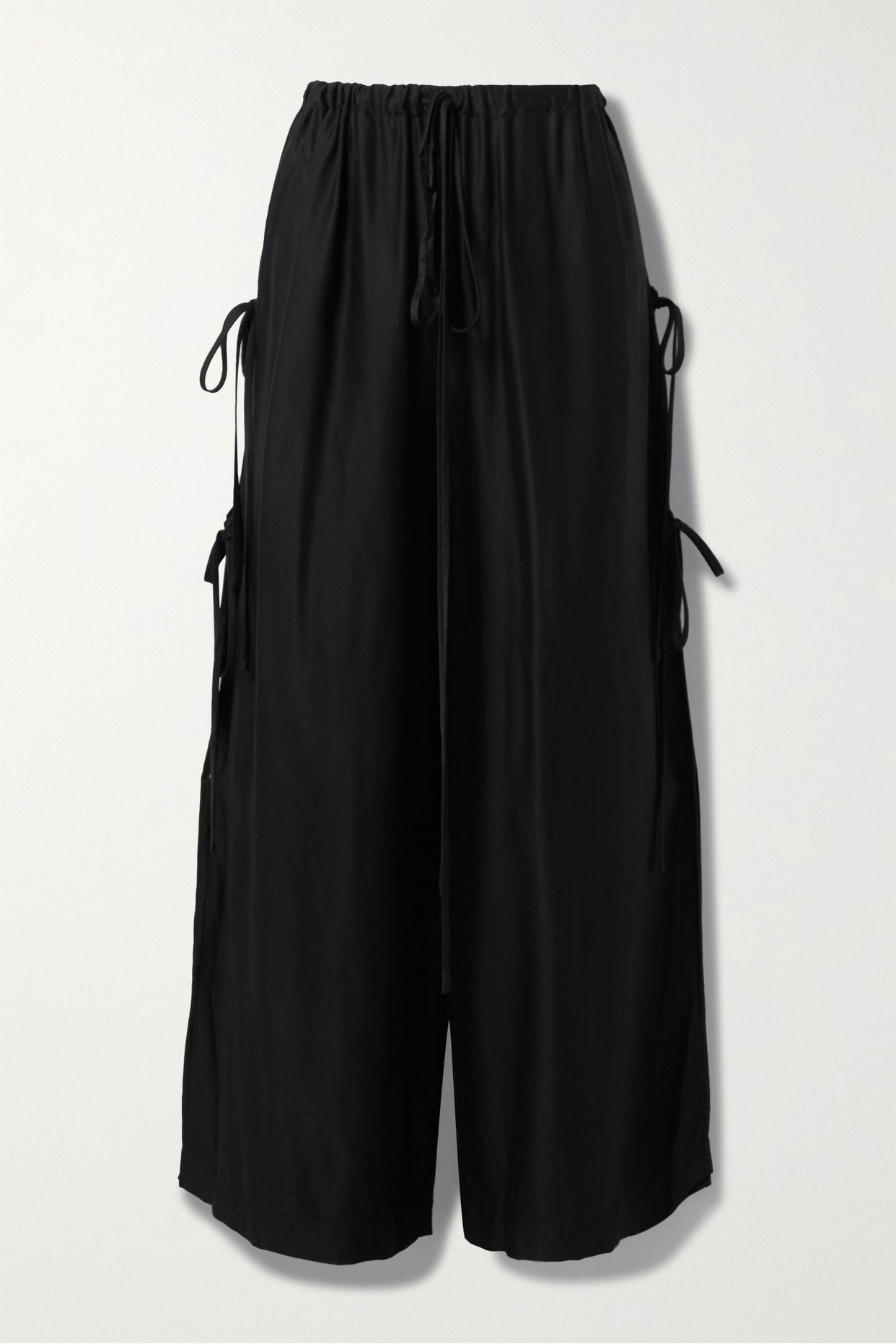BONDI BORN Forio Twill Wide-Leg Pants in Black | Endource