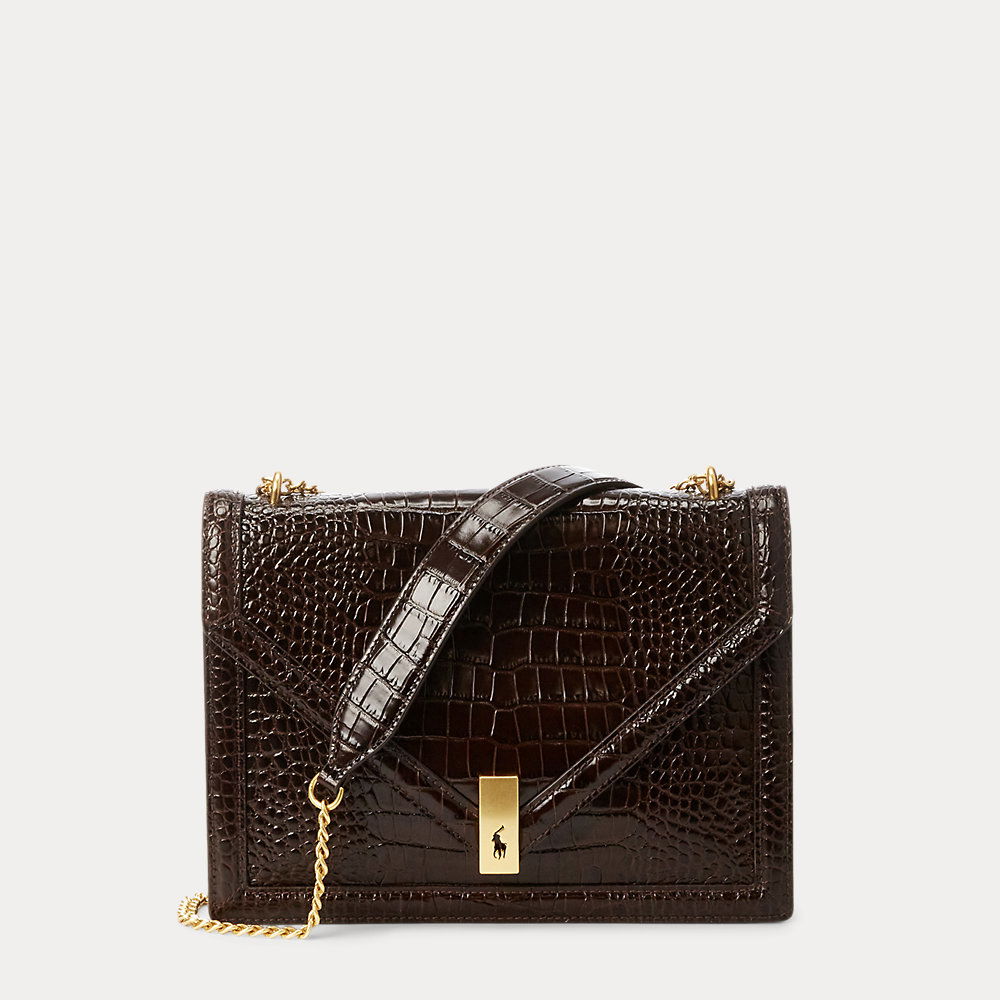 POLO RALPH LAUREN Polo ID Croc-Embossed Envelope Chain Bag | Endource