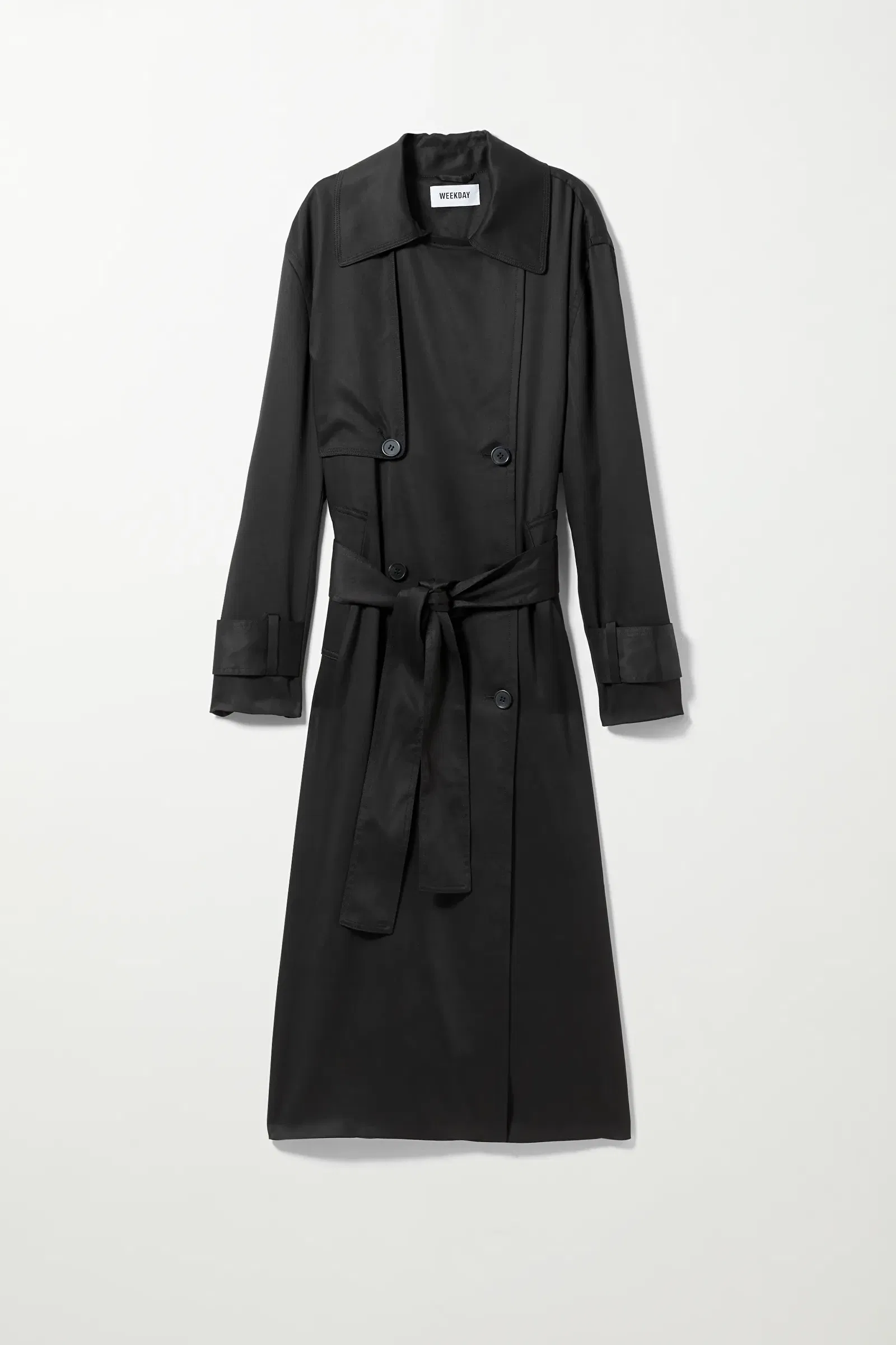 WEEKDAY Cassidy Trenchcoat in Black | endource
