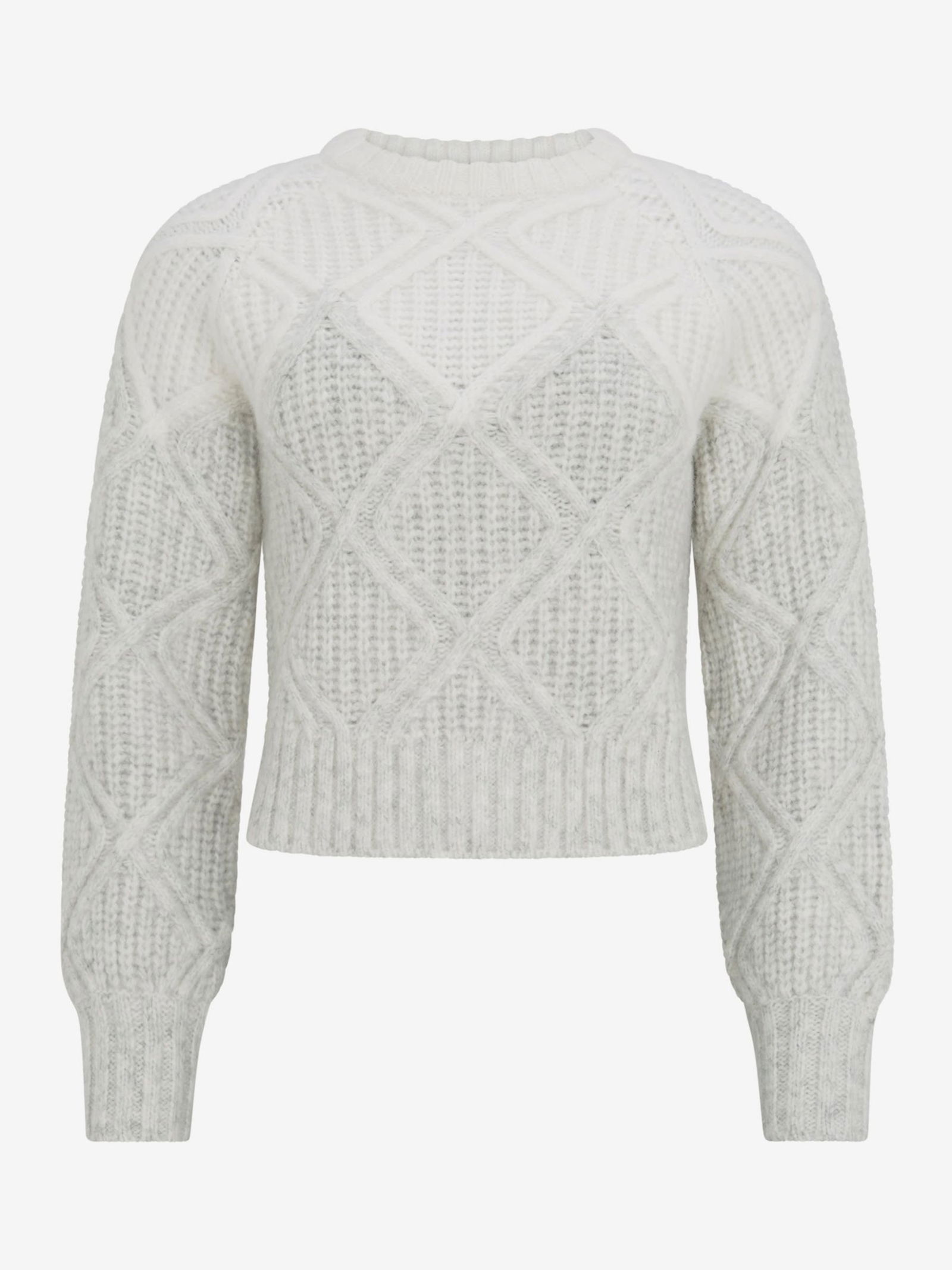 MINT VELVET Diamond Knit Jumper in Light Grey | endource