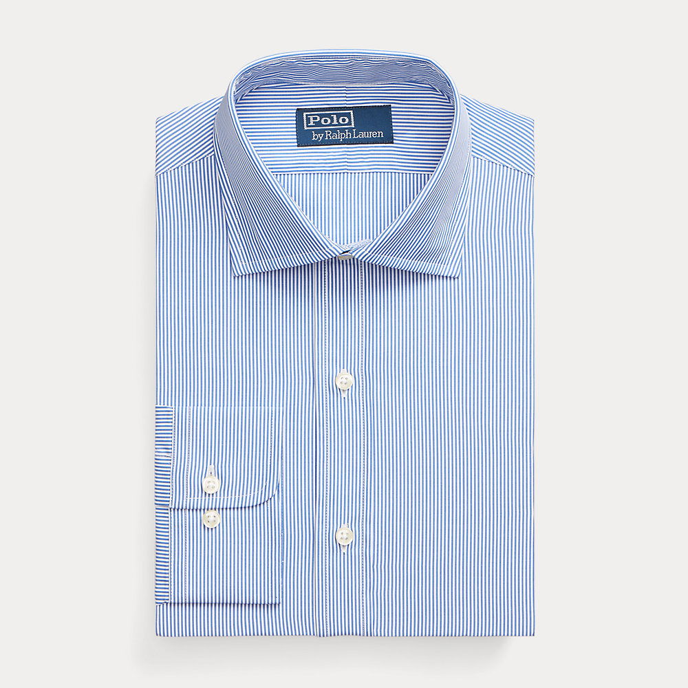 POLO RALPH LAUREN Regent Custom Fit Striped Poplin Shirt in Blue | endource
