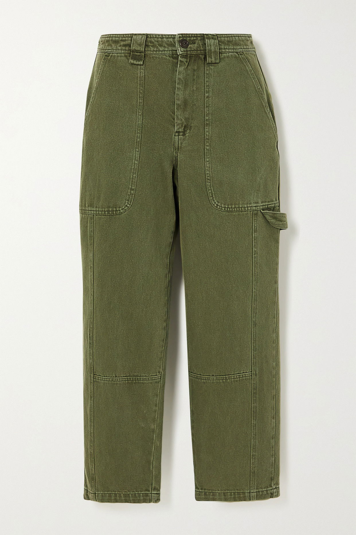ALEX MILL Phoebe Recycled-Denim Straight-Leg Pants in Green | endource