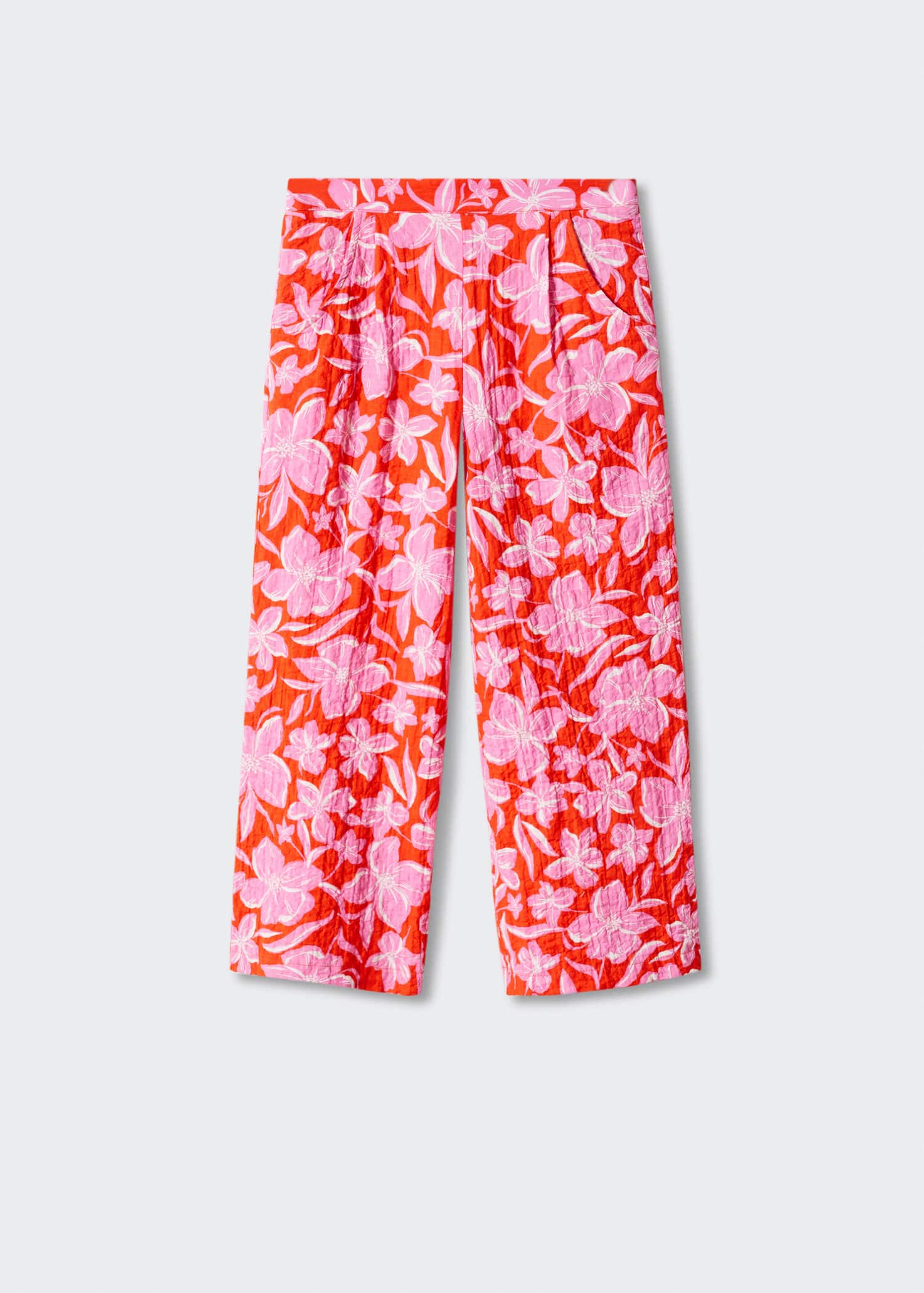 MANGO Flower Culottes Trousers in Dark Orange | Endource