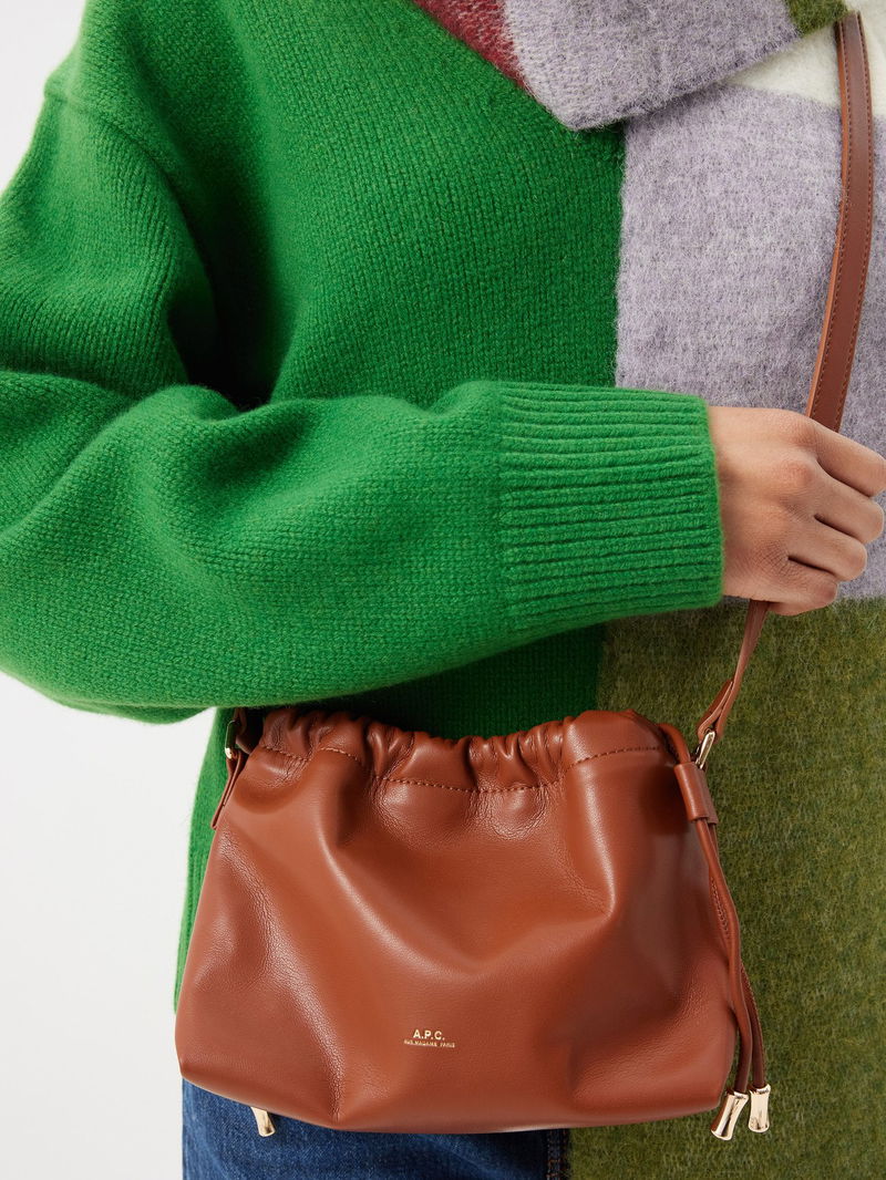 A.P.C. Ninon Mini Faux-Leather Cross-Body Bag in Tan | Endource