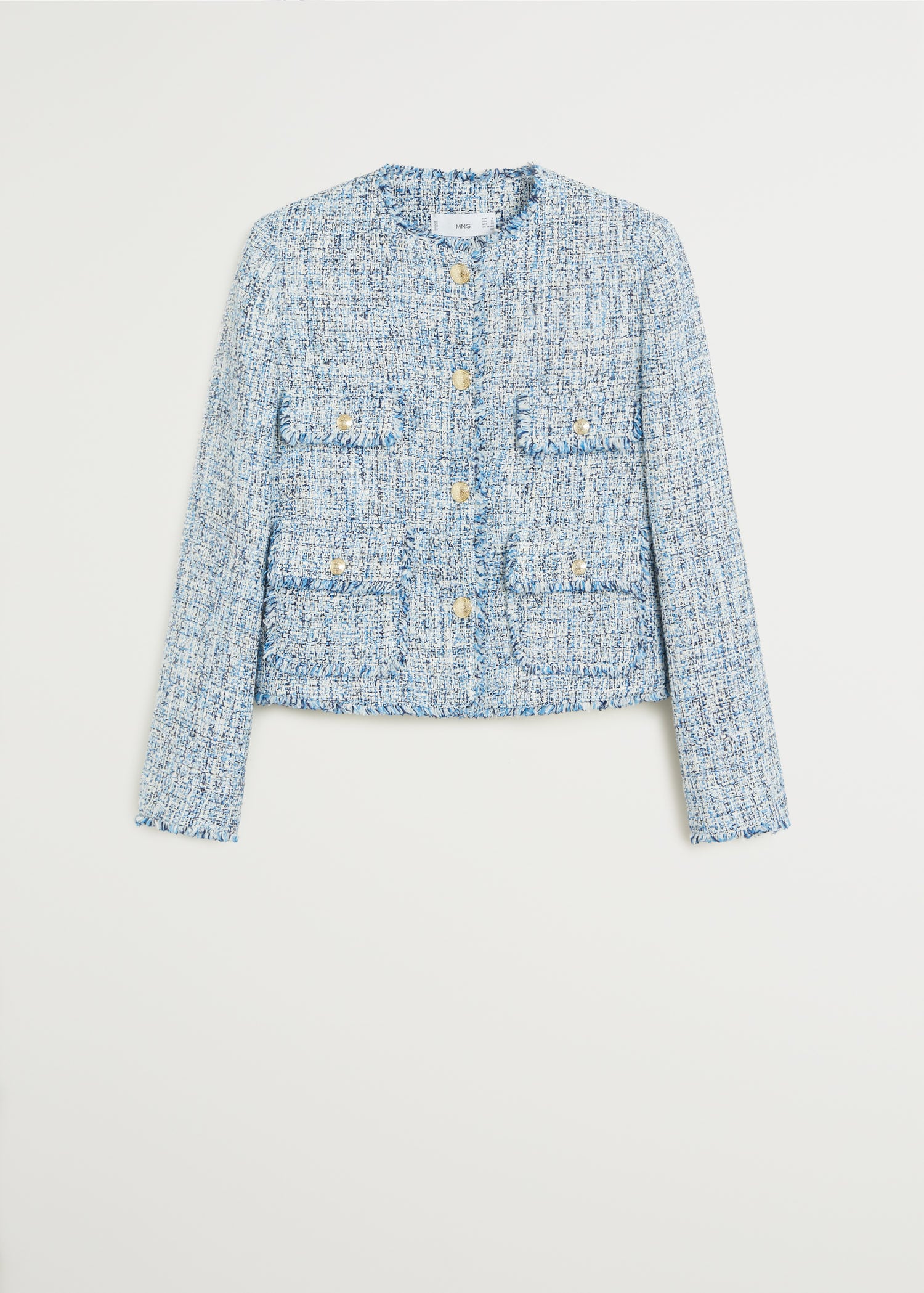 MANGO Tweed Jacket in Blue | endource