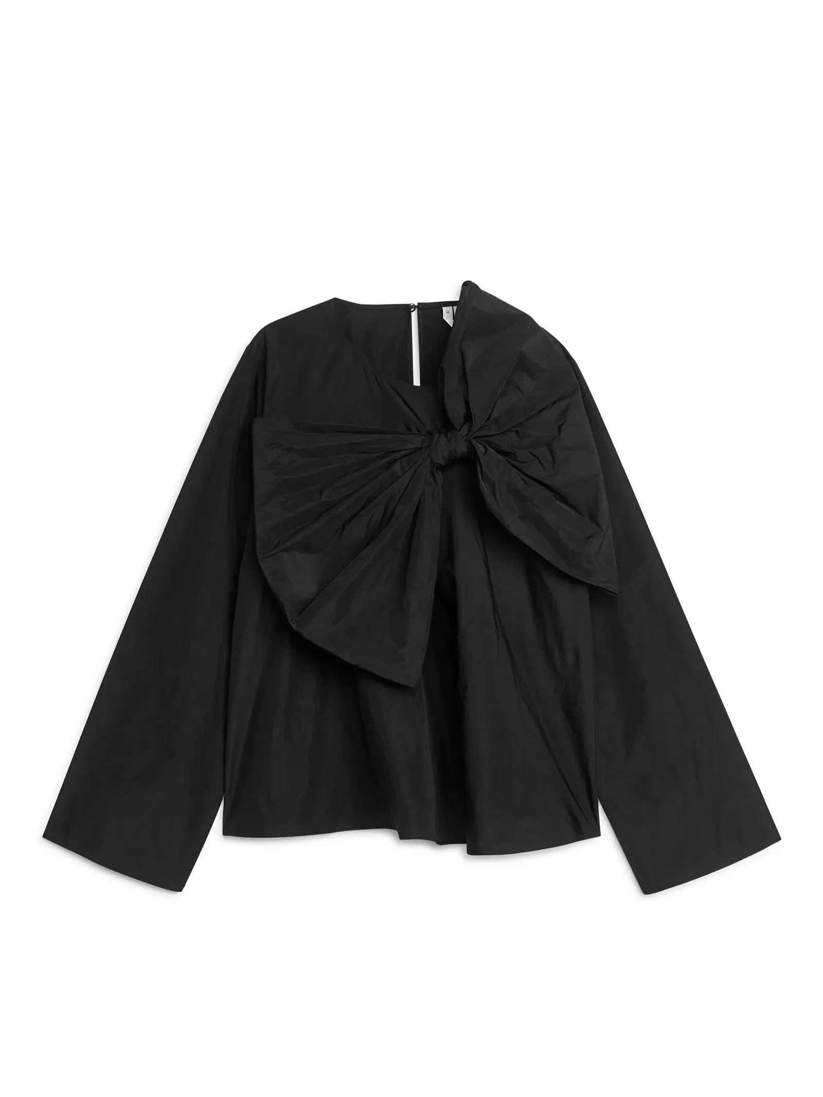 ARKET Bow-Detail Blouse in Black | endource
