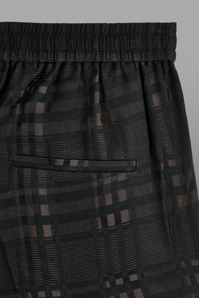 COS The Checked Satin Trousers in BROWN / BLACK / CHECKED | Endource