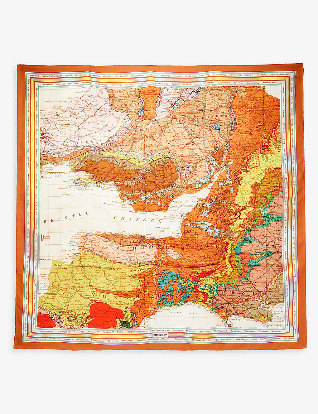 BURBERRY Map Graphic-Print Silk Scarf in MULTICOLOUR | Endource
