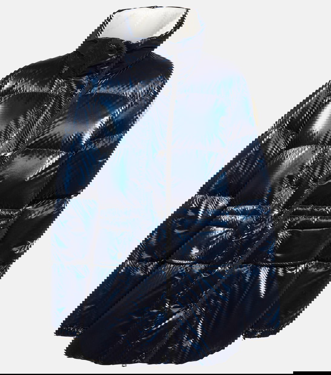 MONCLER Herault Belted Down Jacket in Blue | Endource