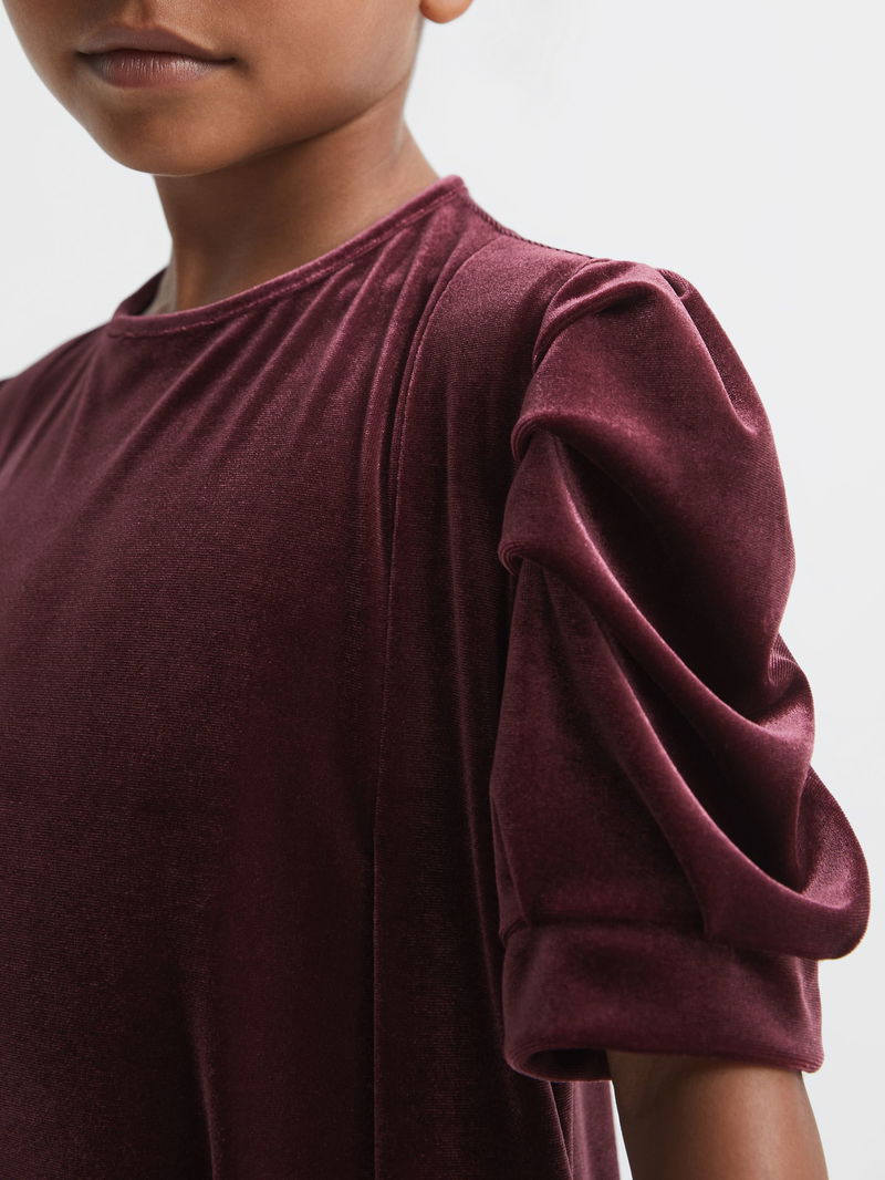 Reiss Ellie Velvet Dress In Berry Endource