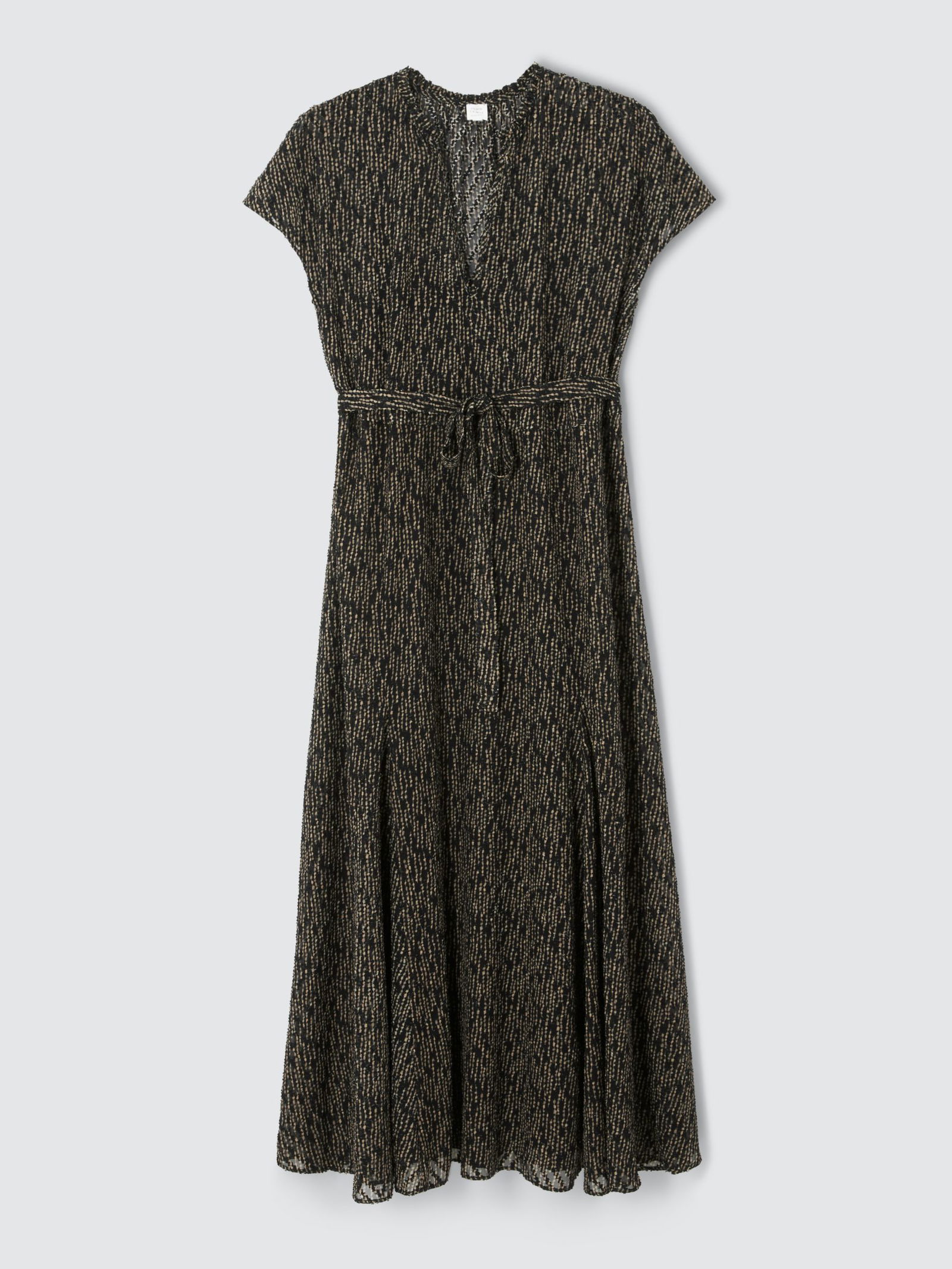 JOHN LEWIS Godet Insert Midi Dress in Black/Multi | Endource