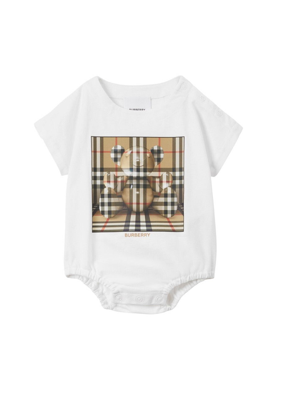 BURBERRY Thomas Bear Print Cotton Bodysuit | endource
