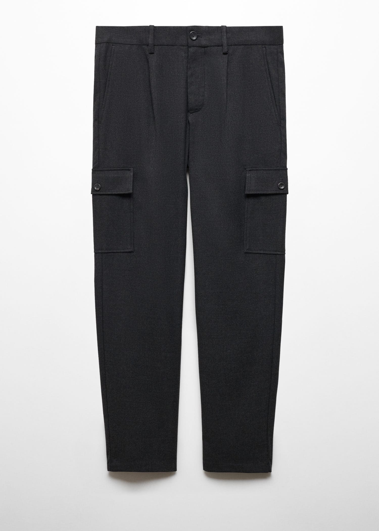 MANGO Pleated Cargo Pants in Dark Heather Grey | Endource