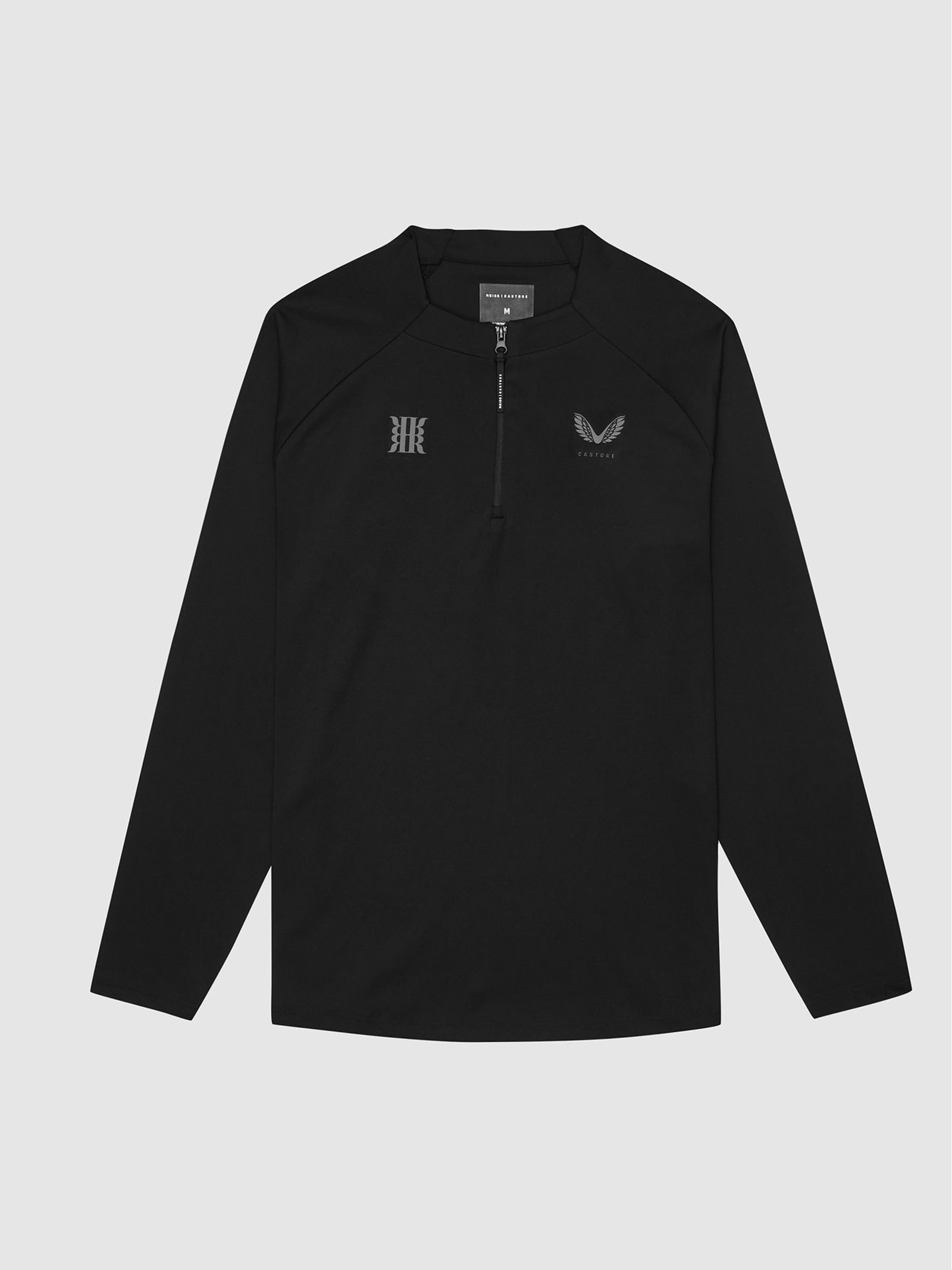 REISS James Castore Quarter Zip Performance Top in Black | Endource