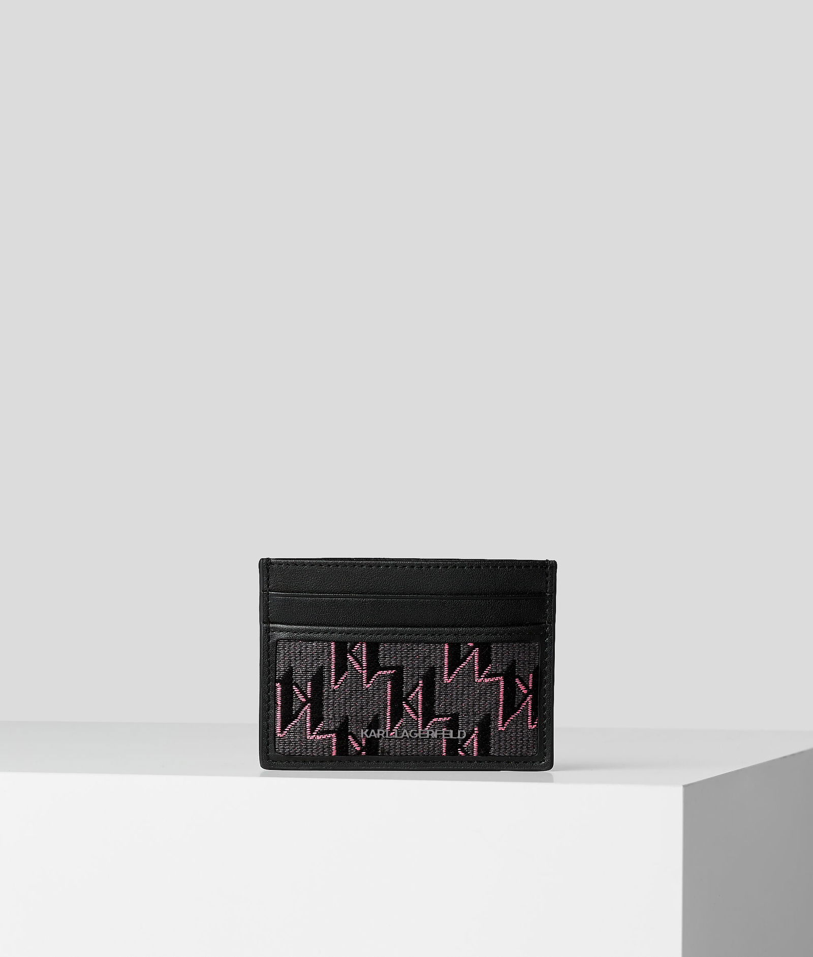 KARL LAGERFELD Monogram Cardholder in Pink Multi | endource