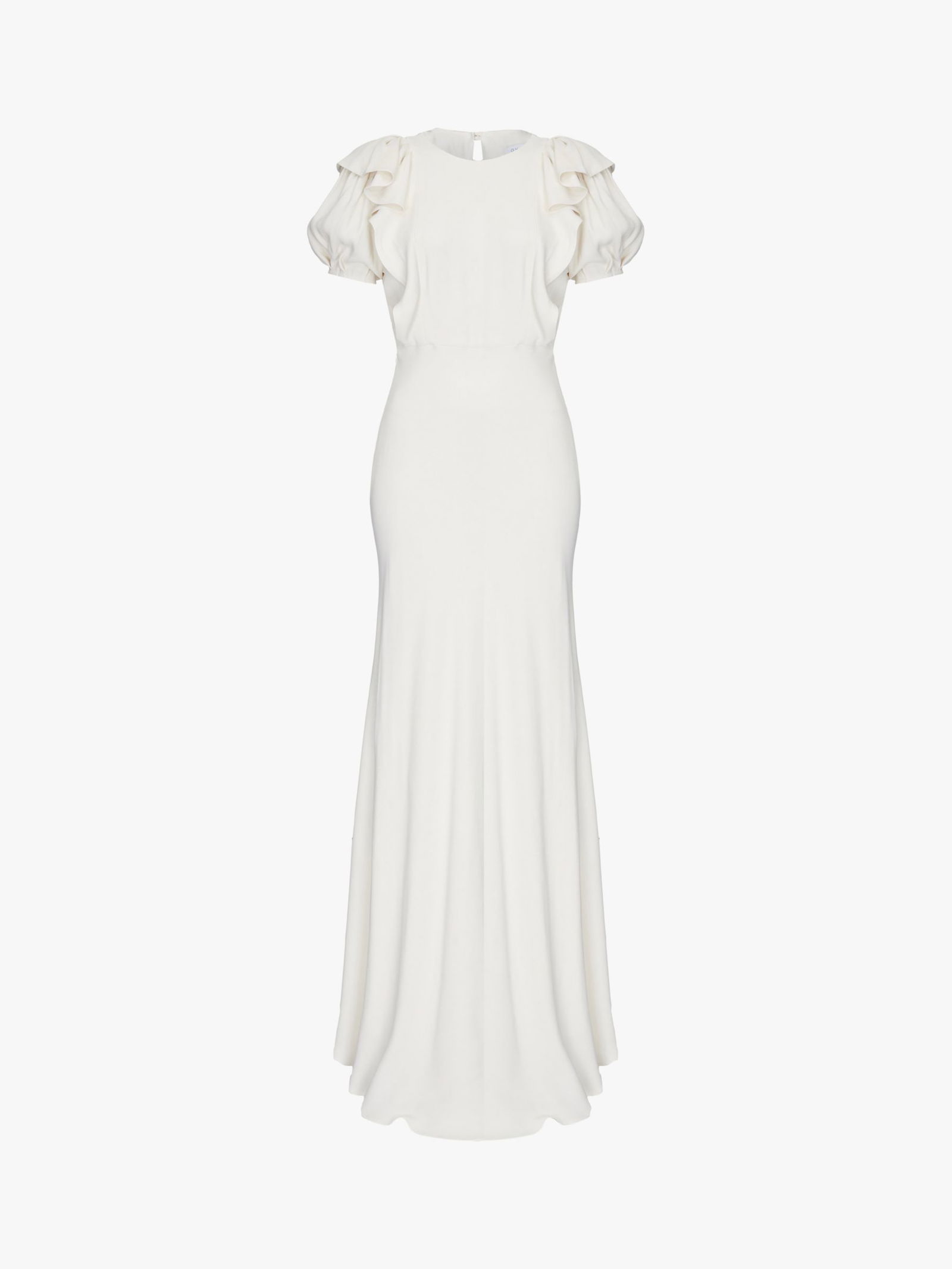 GHOST Delphine Ruffle Wedding Dress in Cloud Dancer | endource