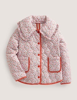 BODEN Quilted Collar Jacket in Lilac Pink Vintage Floral | endource