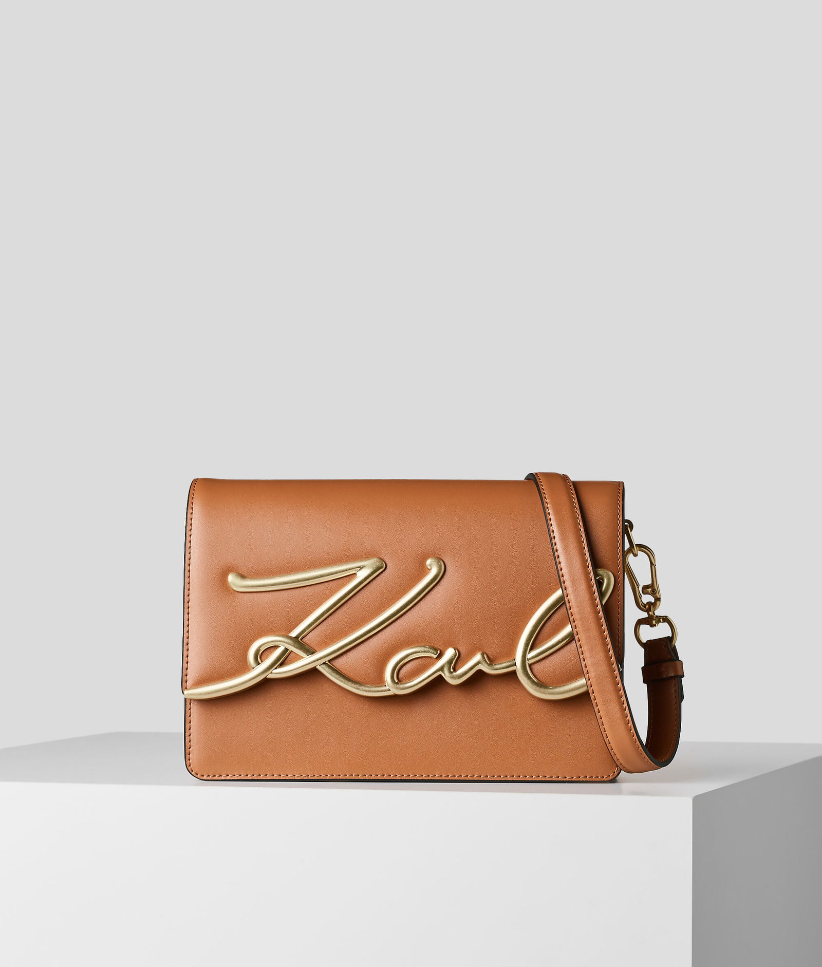 KARL LAGERFELD K/Signature Shoulder Bag in Brown | endource