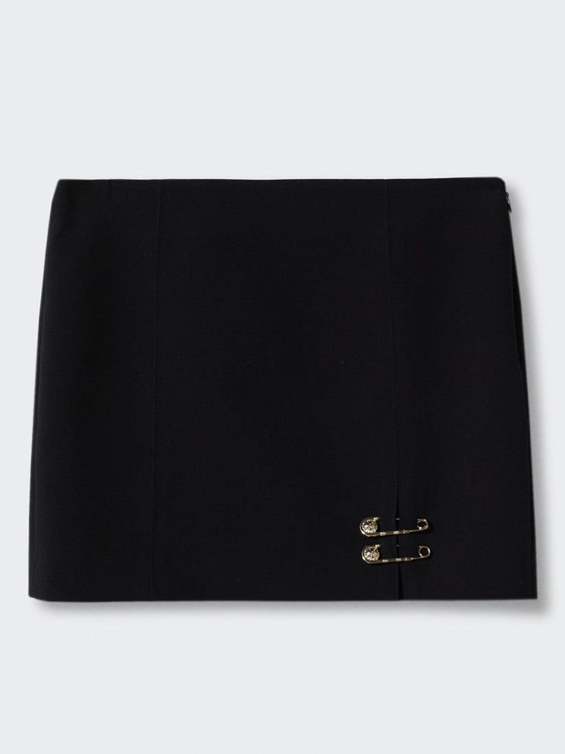 MANGO Pin Mini Skirt in Black | Endource