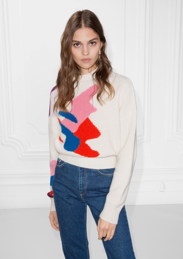 & OTHER STORIES Cropped Color Splash Sweater | endource