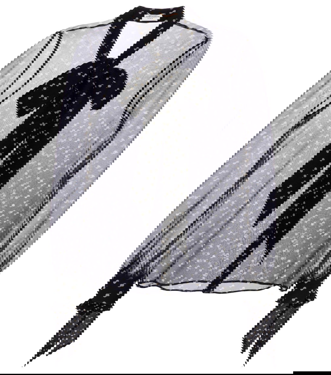 SAINT LAURENT Polka-Dot Silk Blouse | Endource