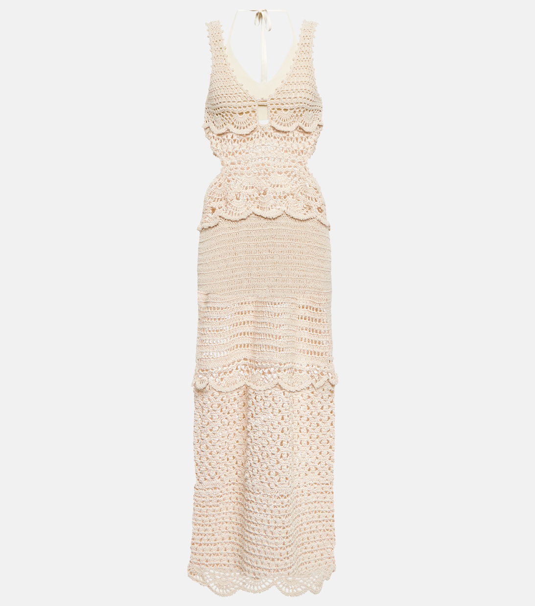 SIMKHAI Cory Crocheted Midi Dress in White | endource