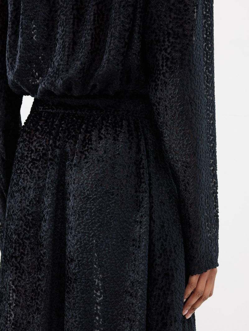 RAEY Velvet Devoré Wrap Dress in Black | endource