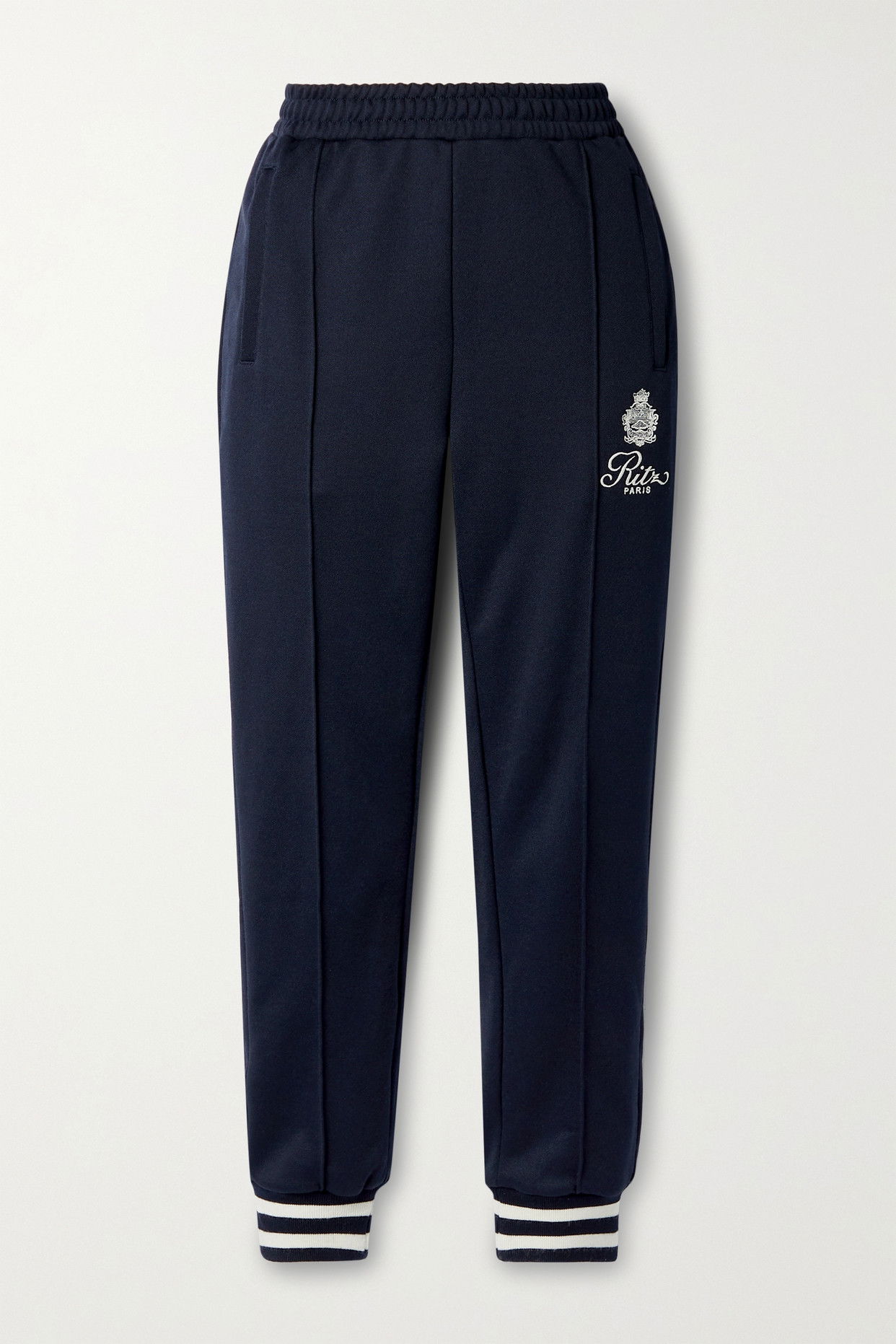 FRAME Ritz Paris Striped Embroidered Track Pants | endource