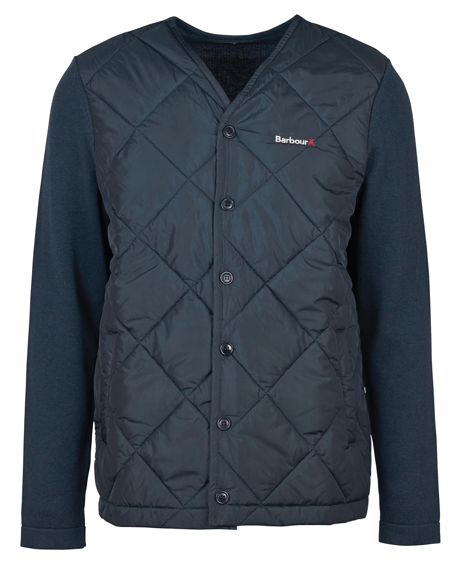 BARBOUR Craghead Quilted Cardigan in Classic Navy | endource
