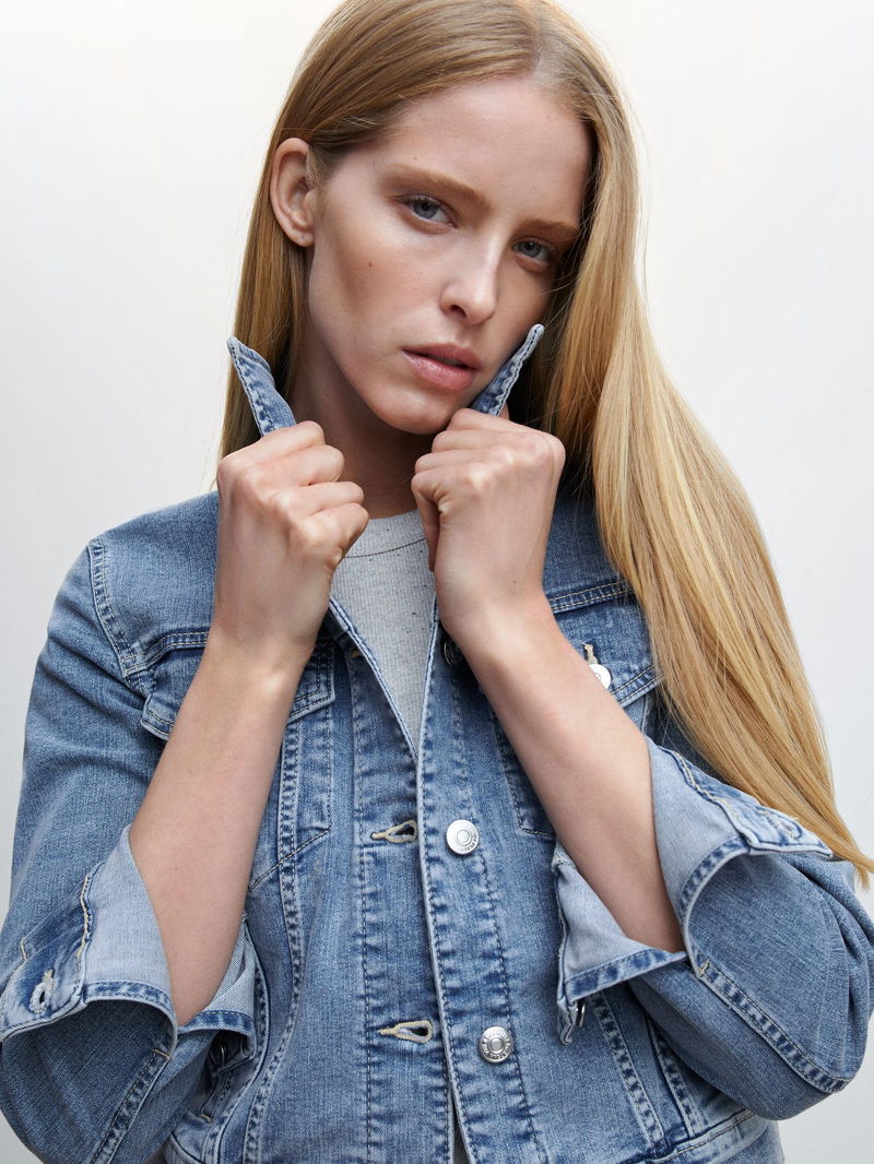 MANGO Vicky Denim Jacket in Open Blue | Endource