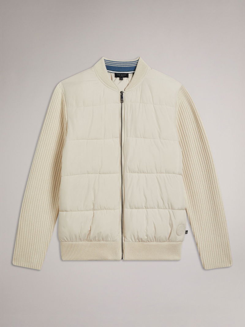 TED BAKER Spores Wadded Zip Jacket in Natural | endource
