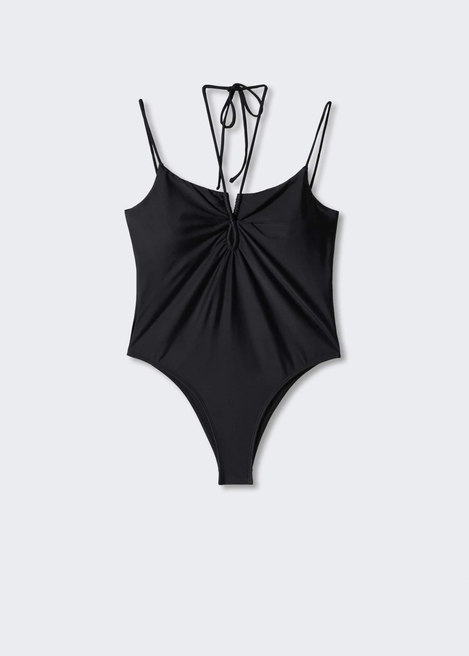 MANGO Strappy Swimsuit in Black | Endource