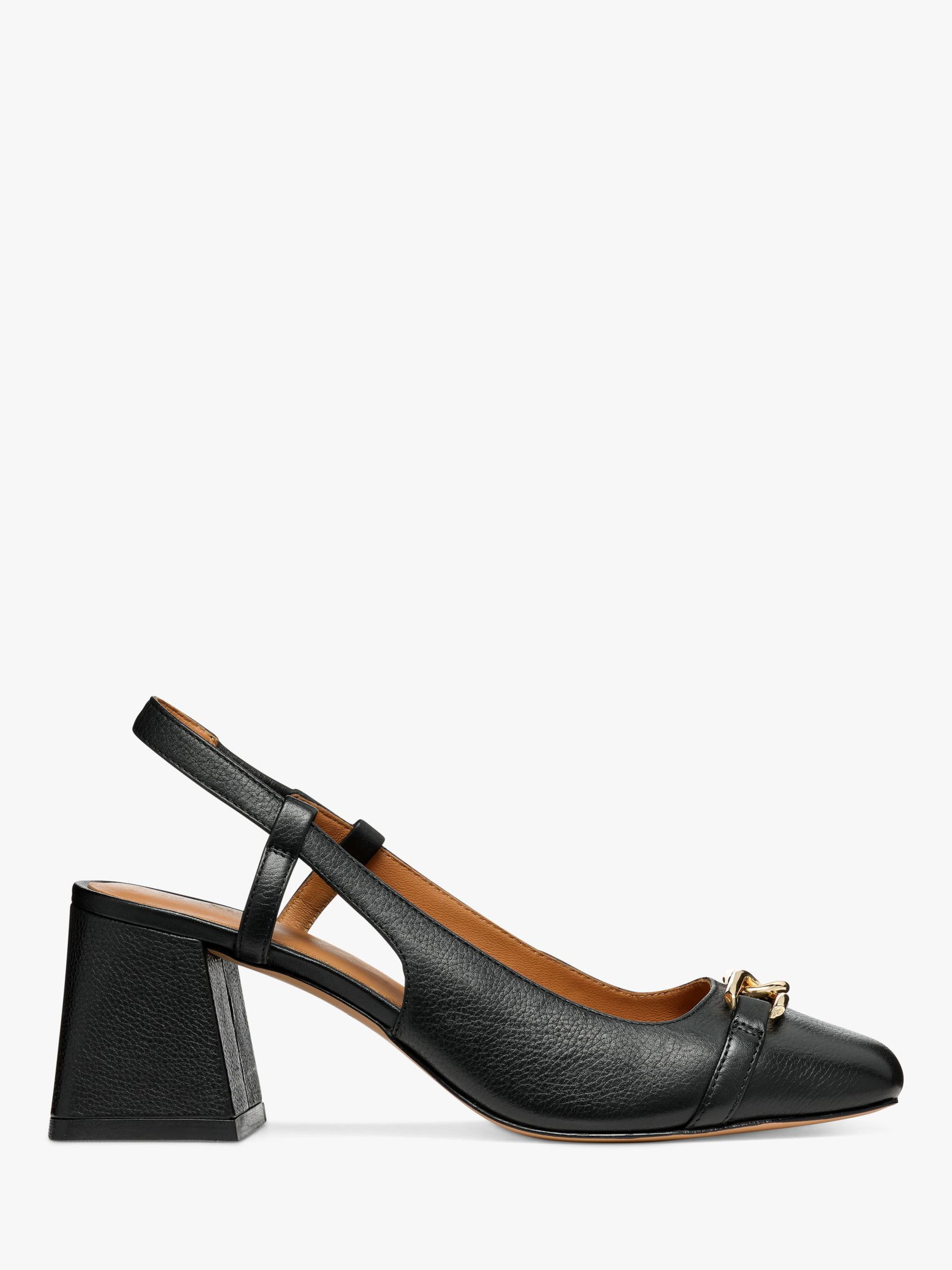 Geox Coronilla Square Toe Leather Slingback Court Shoes in Lt Sand ...