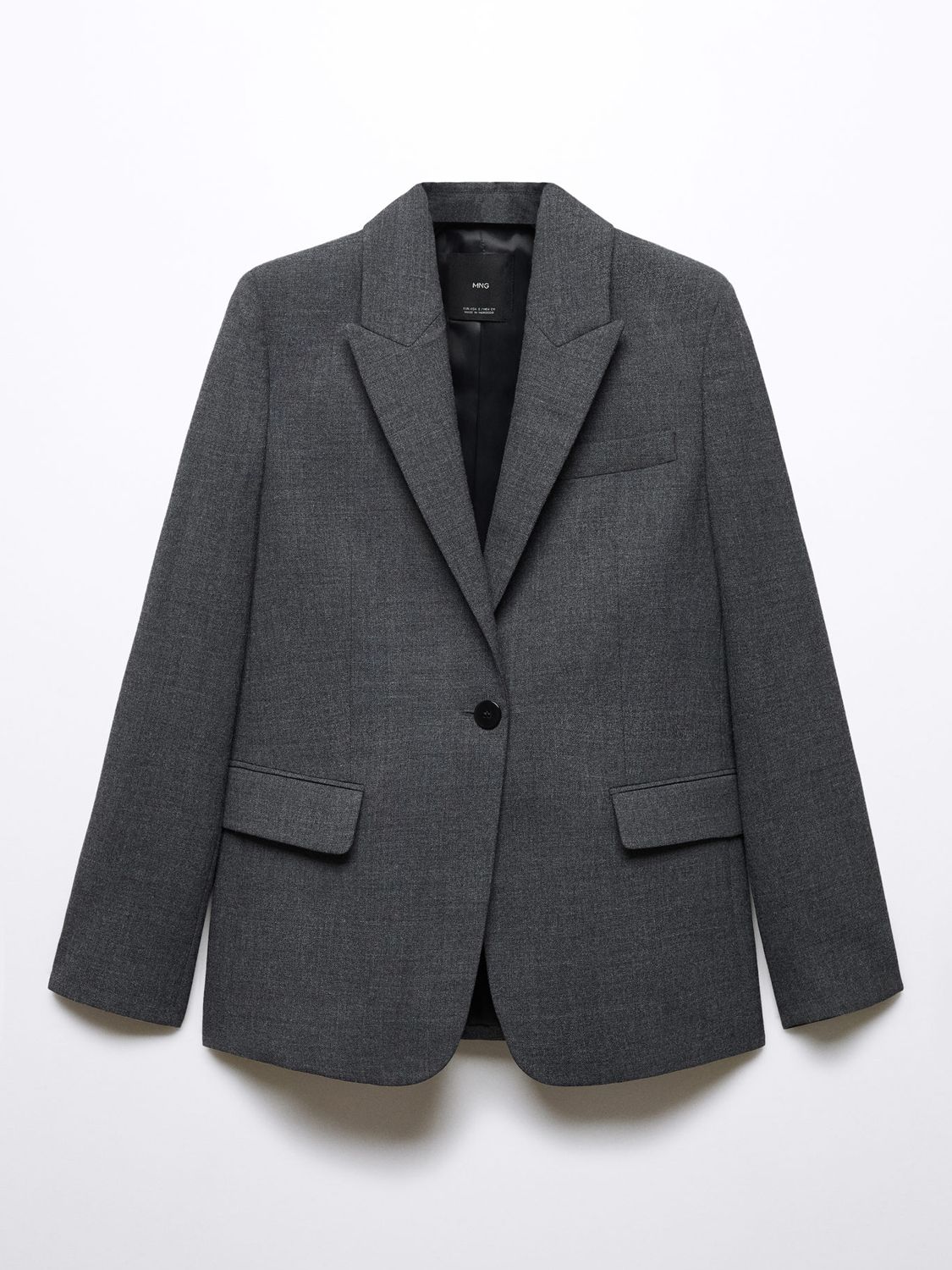 MANGO Paris Single Breasted Blazer in Medium Grey | endource
