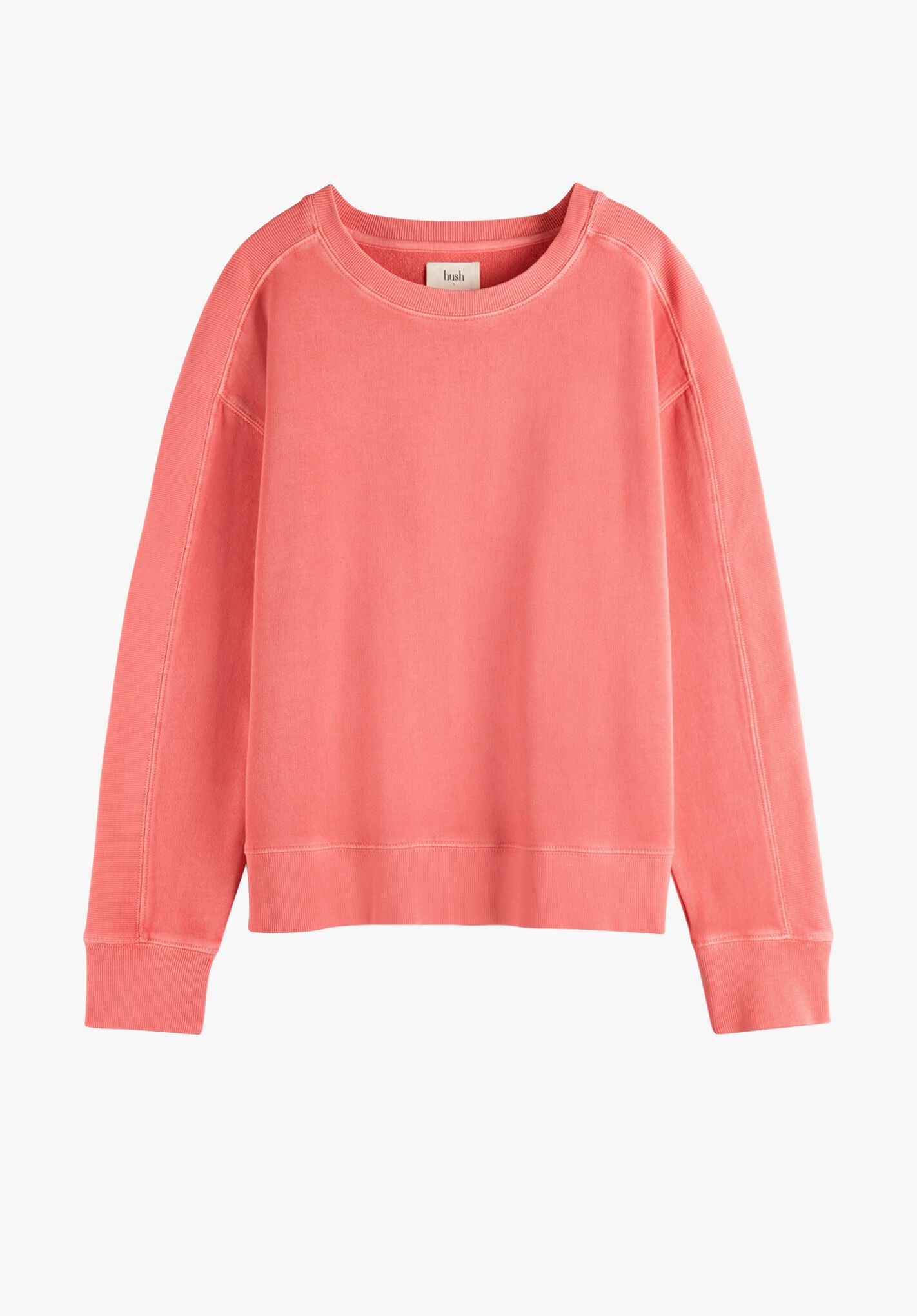 HUSH Daisy Ribbed Panel Sweatshirt in Georgia Peach | endource