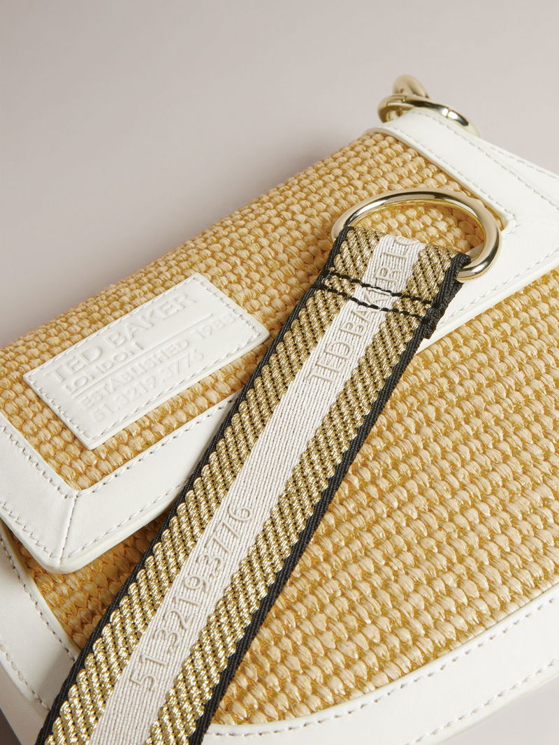 TED BAKER Staceli Branded Webbing Raffia Satchel Cross Body | Endource
