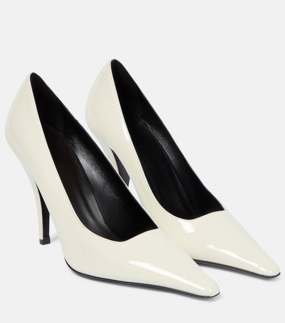 THE ROW Lana Patent Leather Pumps in White | endource